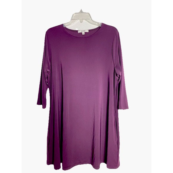 Sympli | Tops | Sympli Canada Eggplant Purple Jersey Long Tunic Top ...